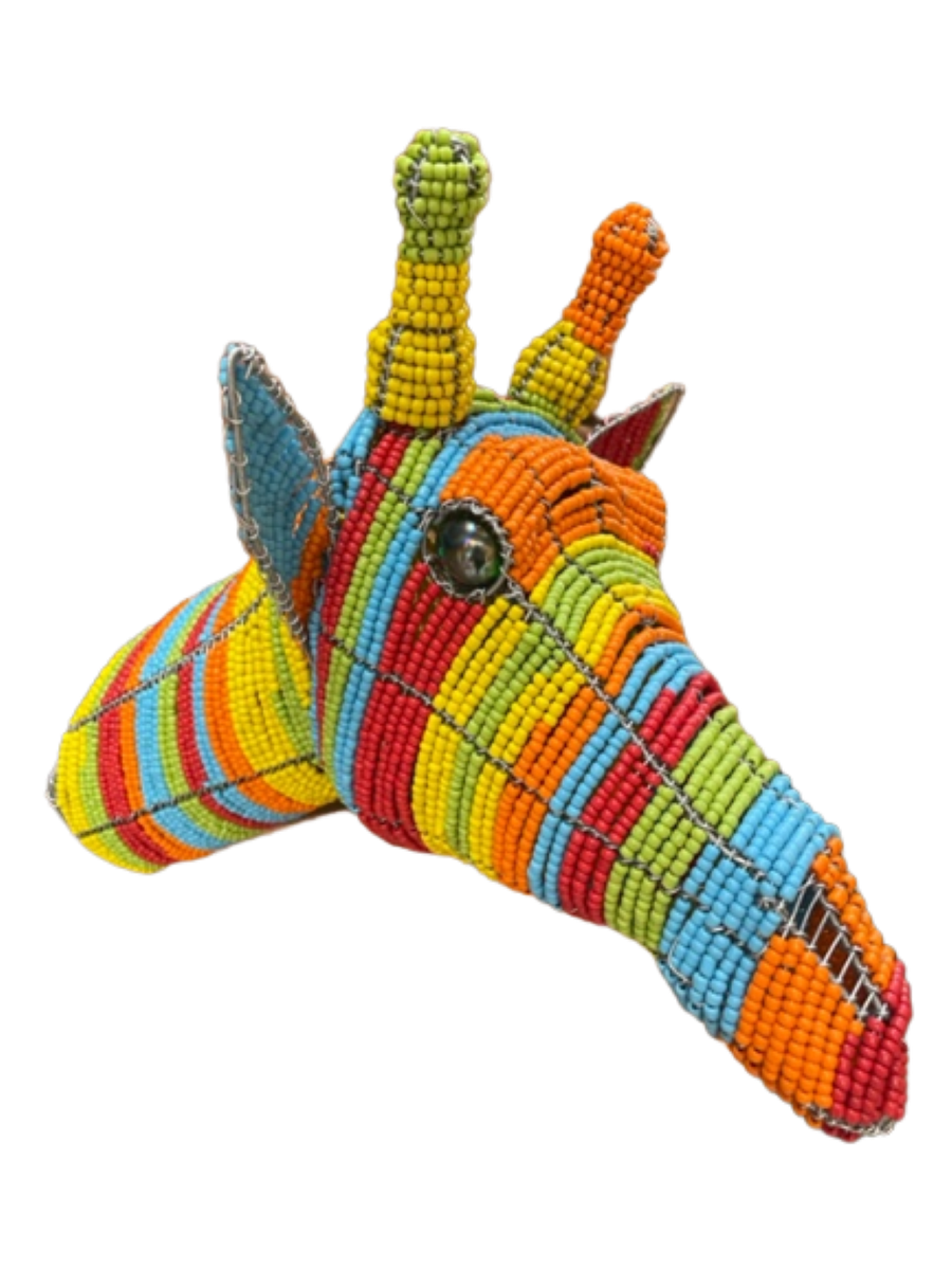 Bead and Wire Multi-Colour Giraffe Head - Wall Decor Art Handmade ...