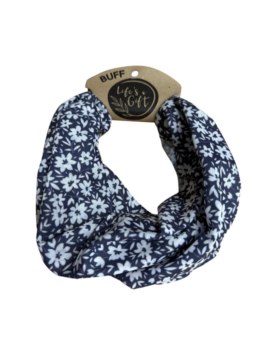Neck Gaiter - Small White Flowers with Black | Shop Today. Get it ...