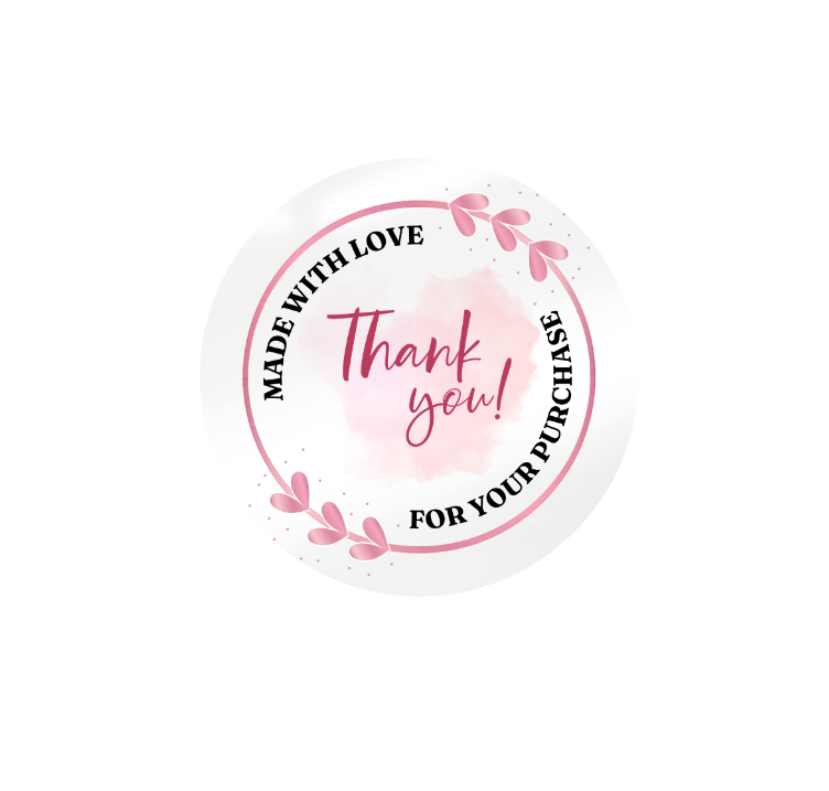Clear Thank You Stickers - Made With Love - Pack of 200 Vinyl Stickers ...