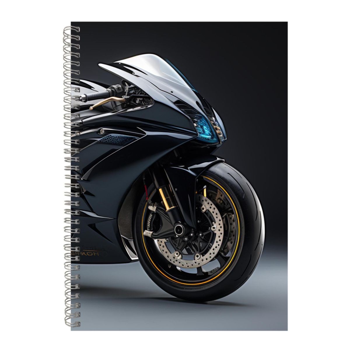 Futuristic A4 Notebook for Work Trendy Colorful Bikes Graphic Present ...