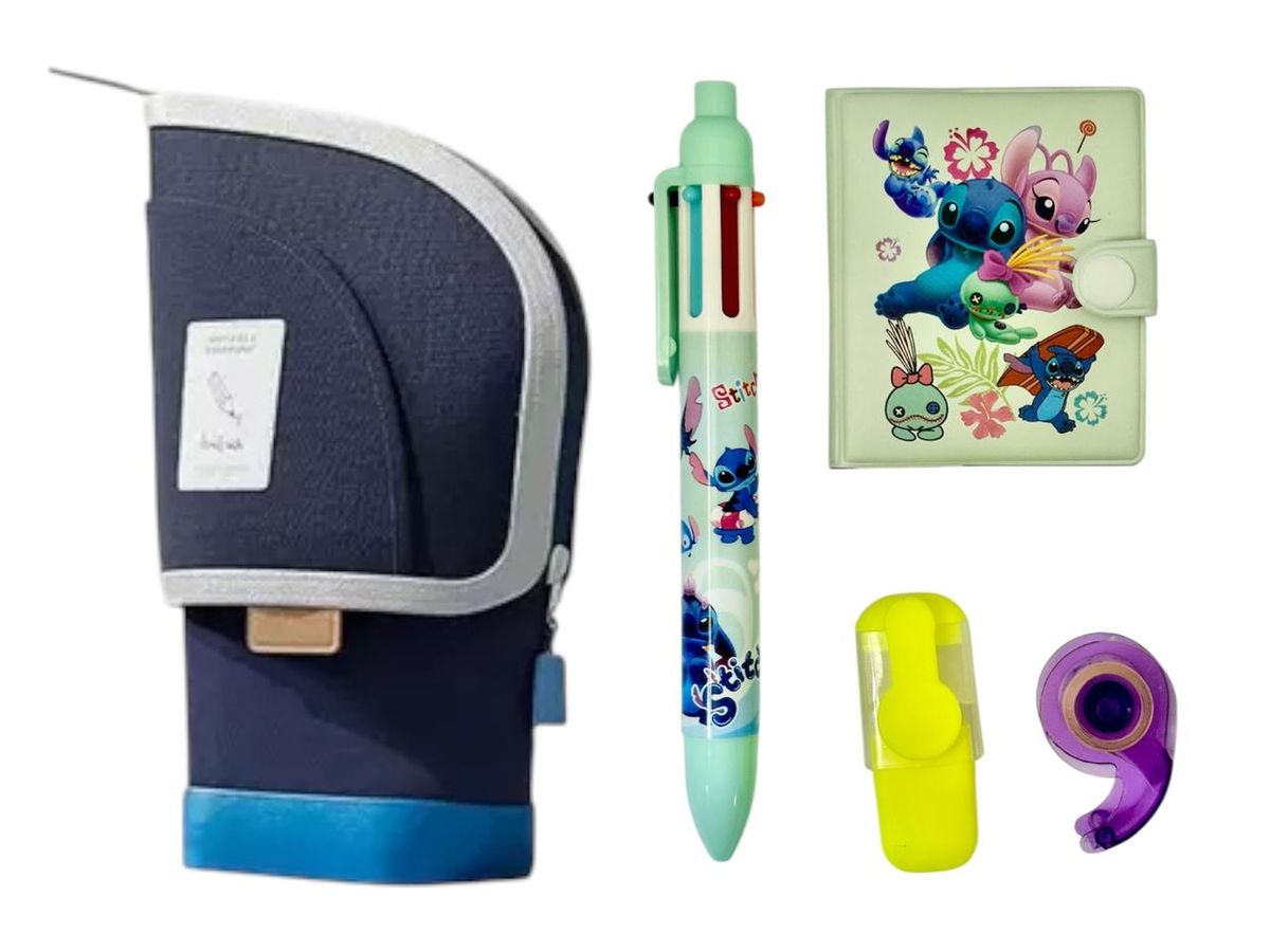 Retractable Standing Pencil Case with Colorful 4pc Kids Stationery Set ...