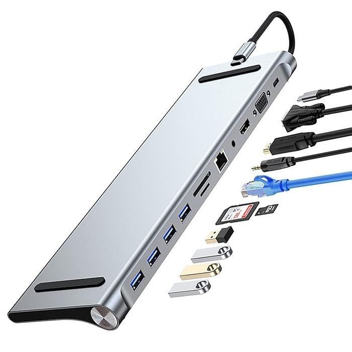 11 in 1 Type-C Multi-Functional Laptop Base Hub With 5Gbps Data Speed ...