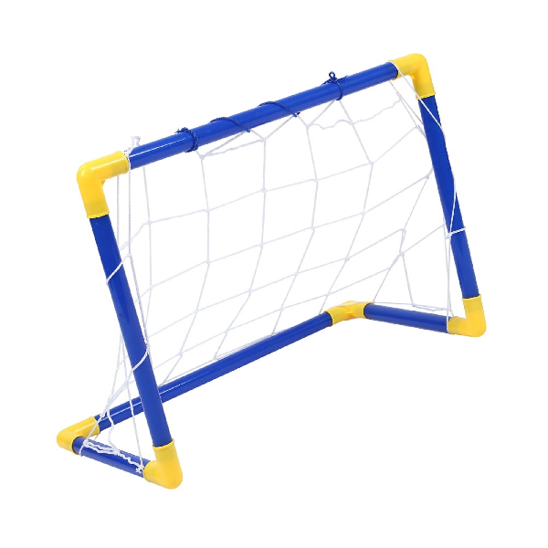 Football Sport Blue Plastic Net And Poles Set With Soccer Ball Pump ...