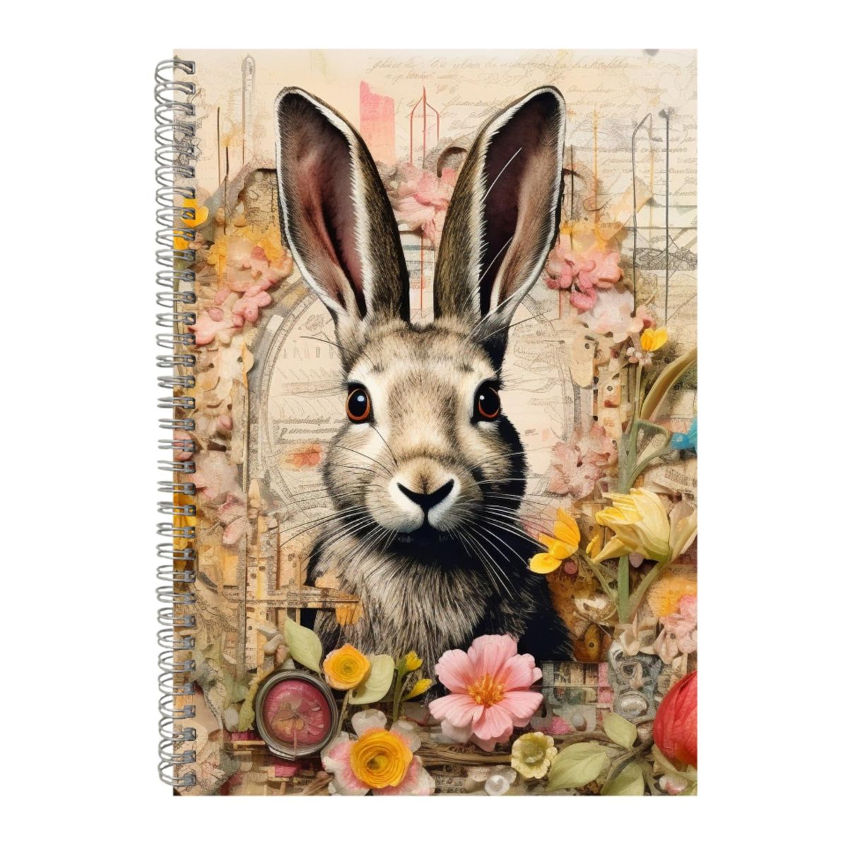 Bunny A4 Notebook Spiral Lined Trendy Easter Graphic Notepad Present ...