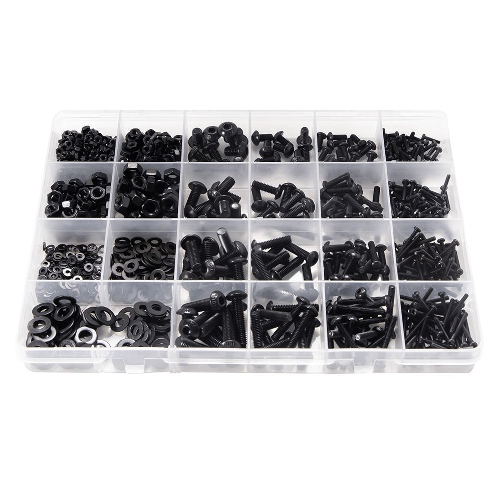 Tool DIY Carbon Steel Flat Head Hex Socket Screws Assorted Set 0f 1060 ...