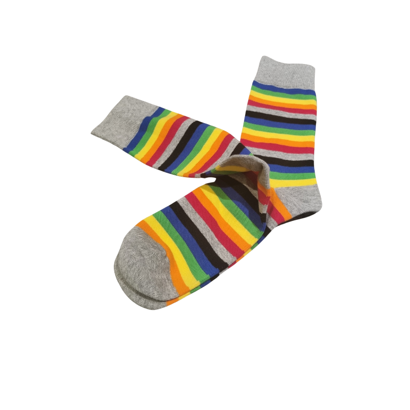 Grey Striped Rainbow LGBTQI+ Pride Crew Socks for Men and Women | Shop Today. Get it Tomorrow ...