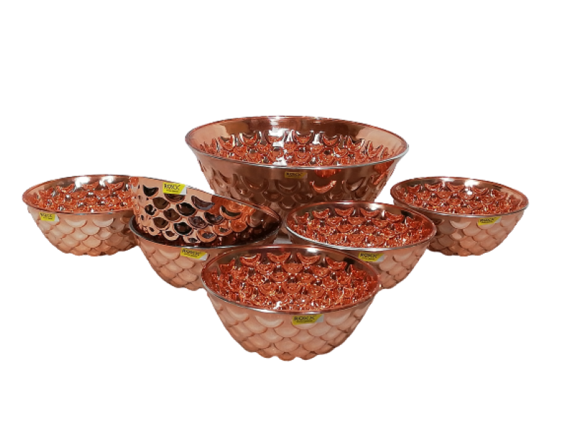 Bowl Set 7 Piece Glass Delma - Copper Roxx | Shop Today. Get it ...