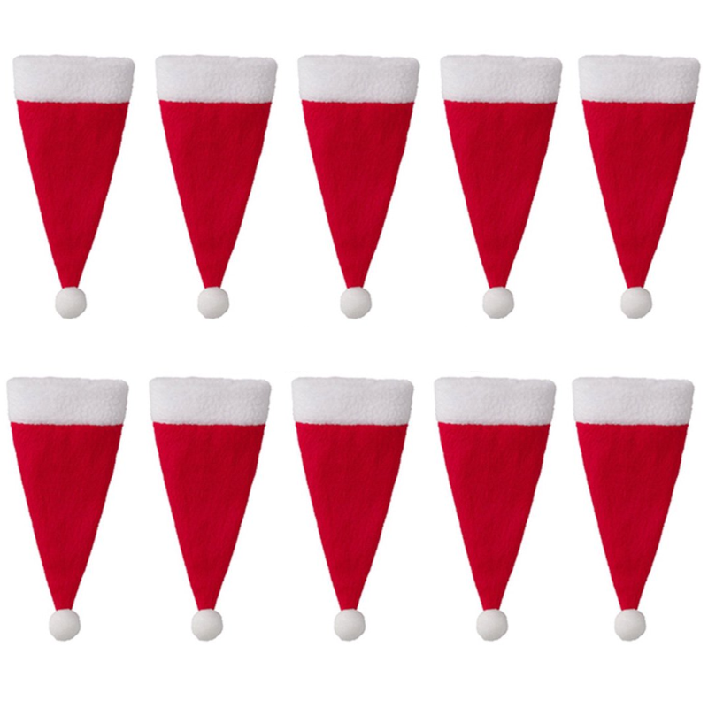 10 Piece Mini Santa Hat Cutlery Holder Christmas Table Decoration ...