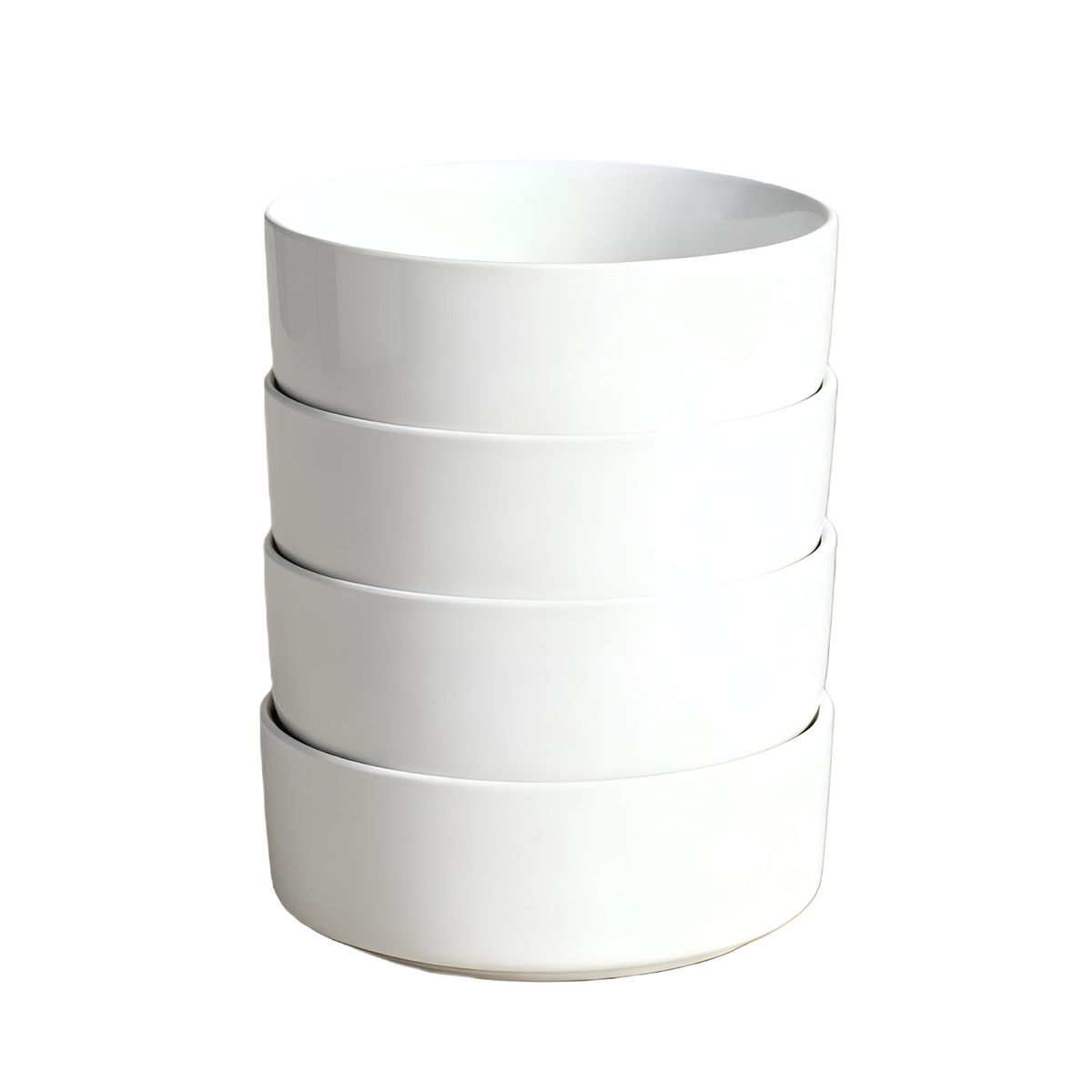 4 Piece Round Ceramic Kitchen Serving Bowl Set for Kitchen - White ...
