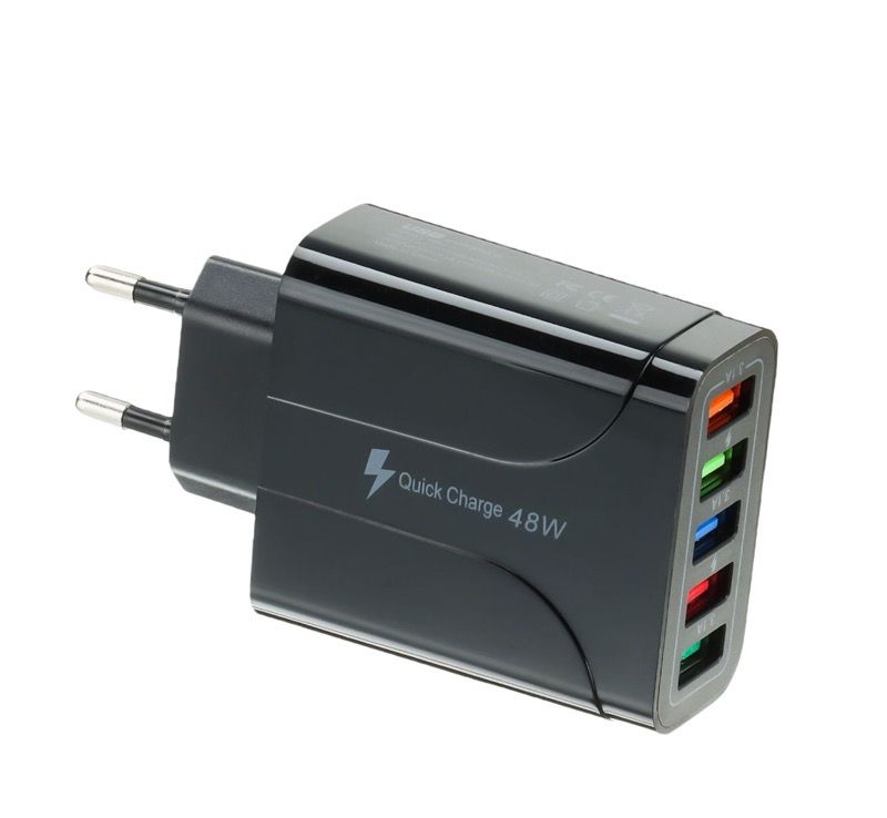 5 USB Port Plastic PD Fast Charging Mobile Phone Charger Adapter | Shop ...