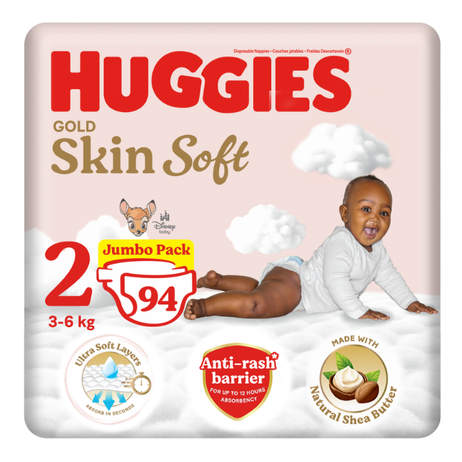 Huggies Gold Skin Soft - Size 2 (3-6kg) - 94 Nappies Jumbo Pack | Shop ...
