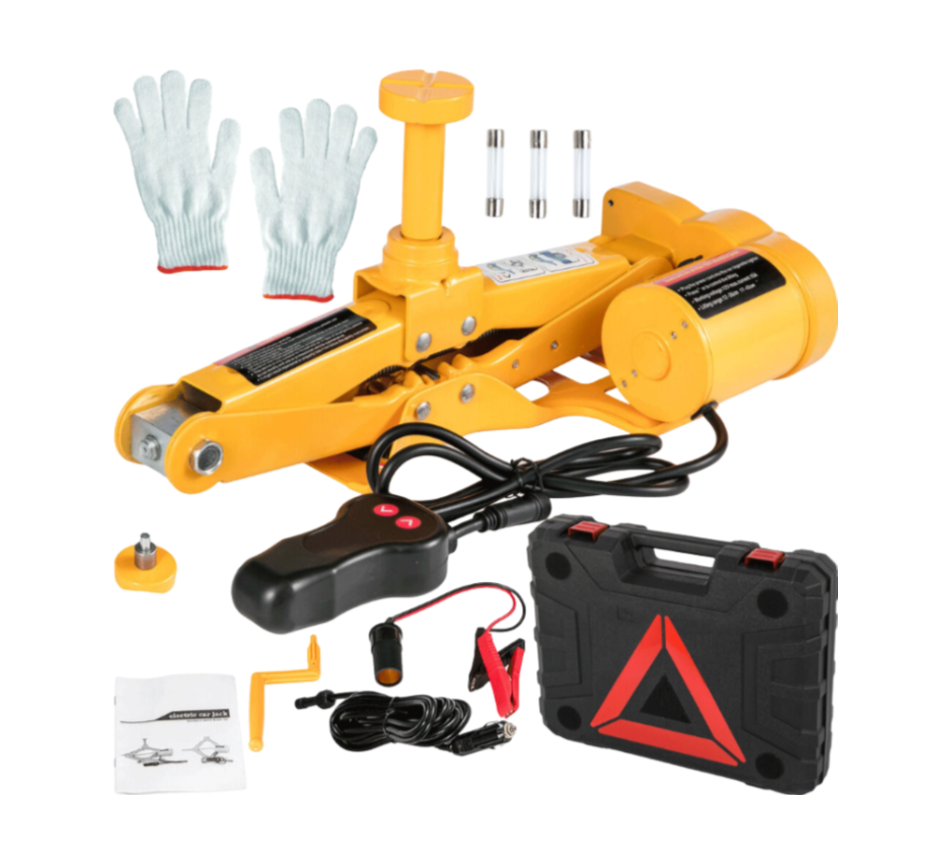 3-Ton Automotive Electric Scissor Car Jack Lift Tool Kit Tire Change ...