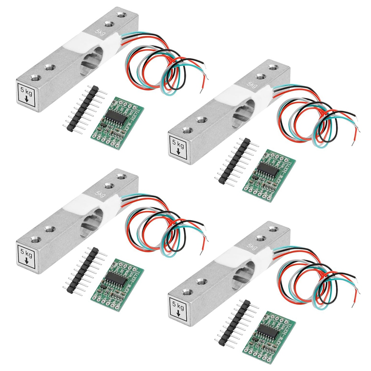 Digital Load Cell Weight Sensor,4Sets 5KG Load Cell HX711 AD | Shop ...