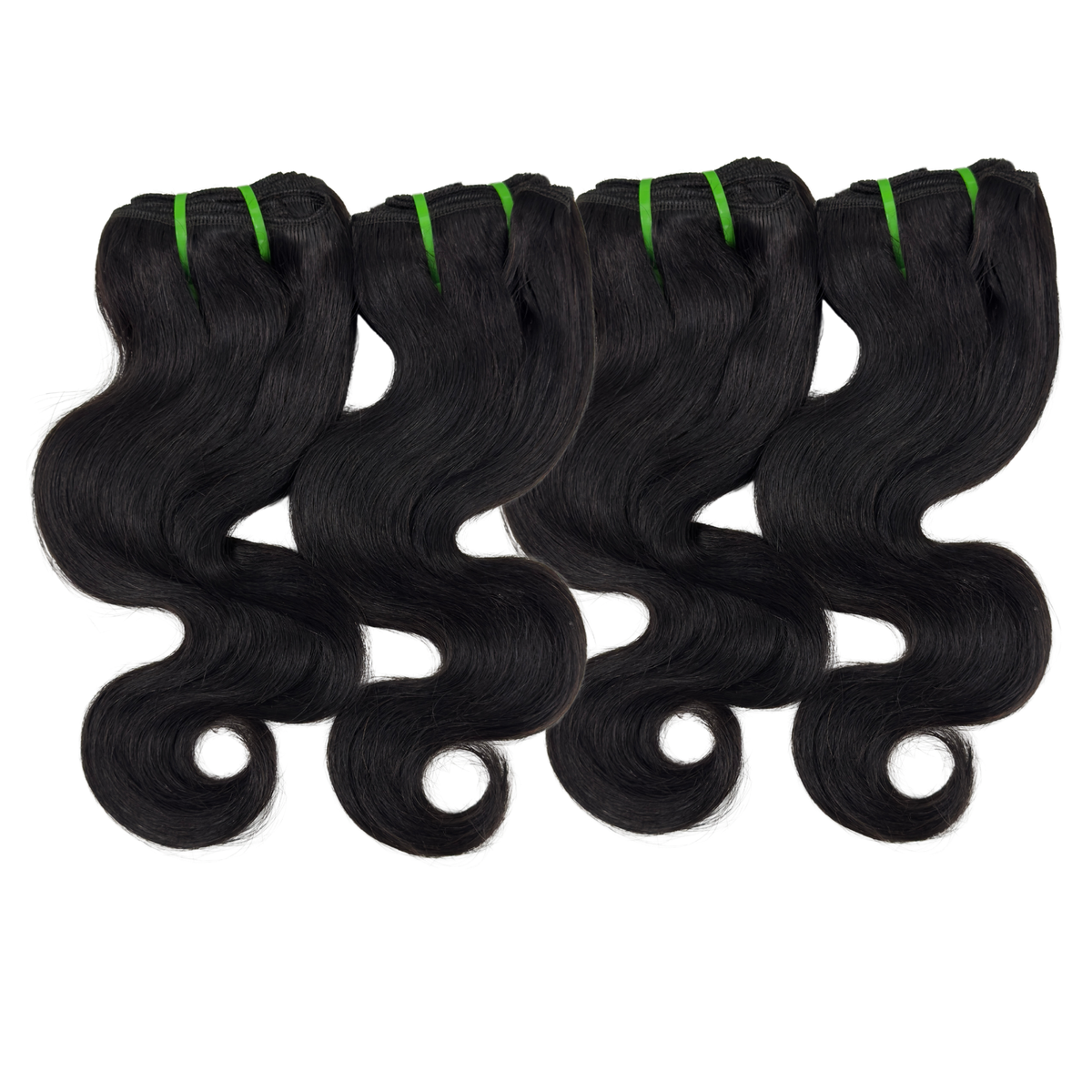 SHORT Human Hair Bundle Body Wave Bundle 10A Soft Natural Black 4pieces ...
