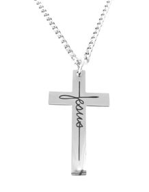 Stainless Steel Gift: 4mm Cuban Curb Chain With Cross And Engraving ...