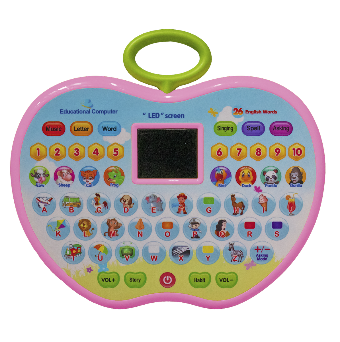 Apple Shaped Educational LED Pad with Alphabets,Words,Sounds and ...