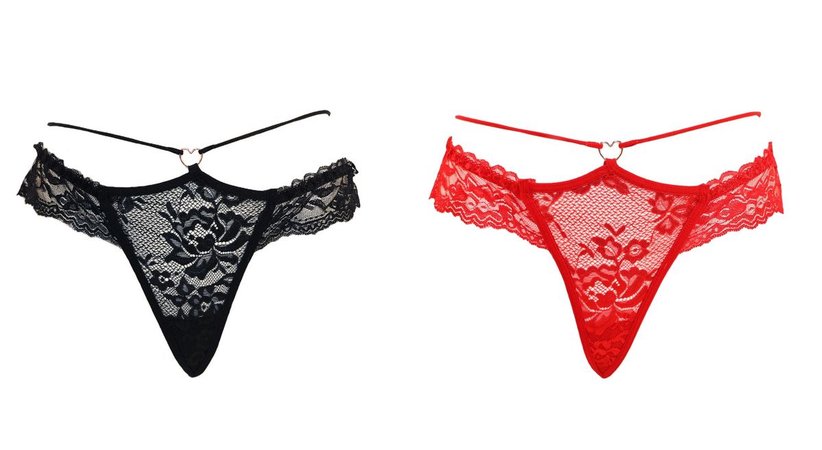 Women Sexy Lace Thong G String Underwear T Back Panties Pack Of 2