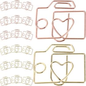 20pcs Small Metal Paper Clips Creative Camera-Shaped Decorative Clips ...