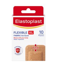 Elastoplast Flexible XL Fabric Plasters, Extra Large Wound Pad, 10 ...