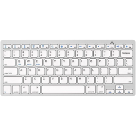 Wireless Keyboard - White & Silver Bluetooth Keyboard - Slim Mini ...