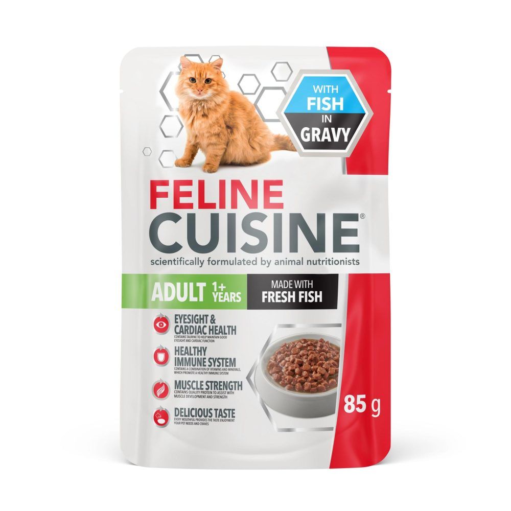 Feline Cuisine Wet Cat Food Adult Fish In Gravy 4 x 12 x 85g | Shop ...