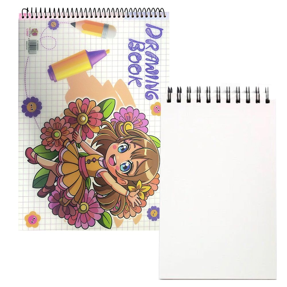 Set of 2 - 12Sheets Spiral Bound Artist Sketch Pad, Acid Free Drawing ...