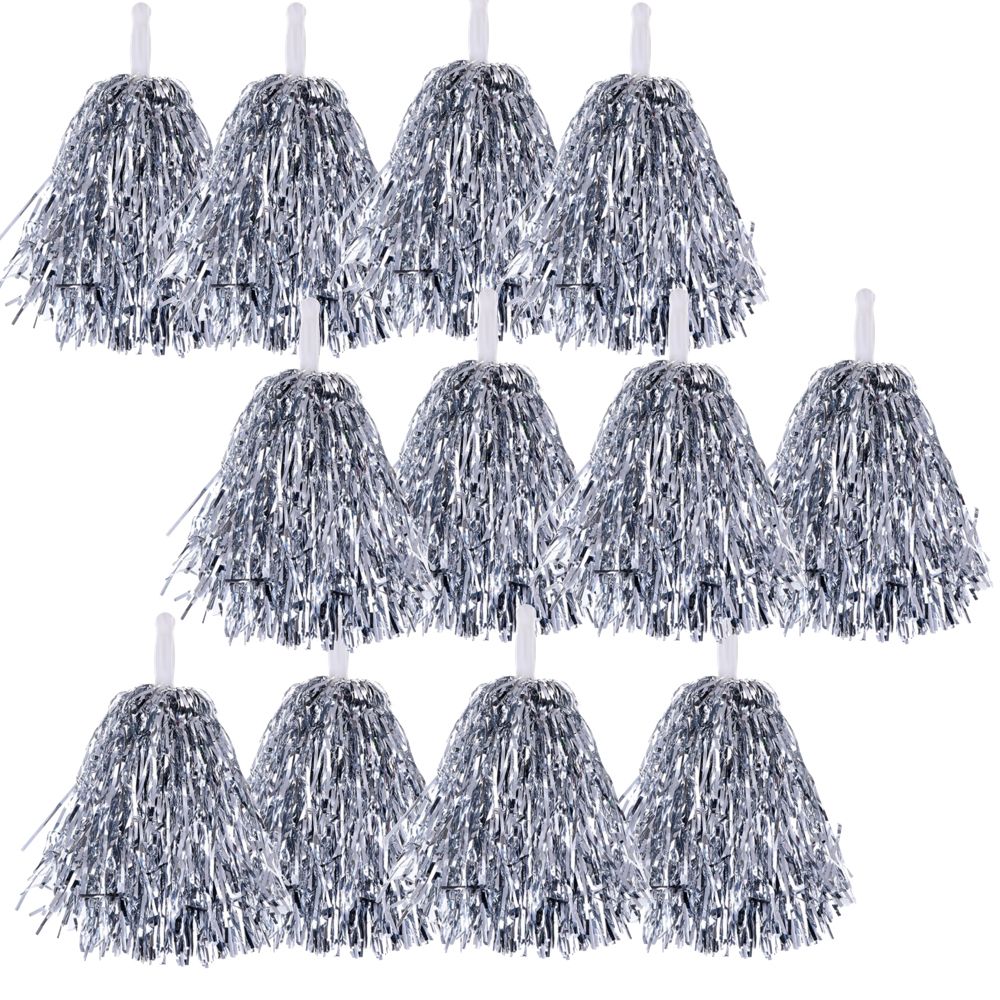 Sport Plastic Handle Metallic Streamer Pompoms Cheerleading 12 Set ...