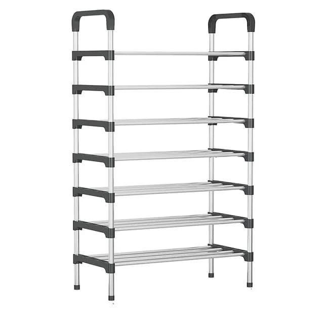 7 Metal Layer Standing Shoe Cabinet Adjustable Shoe Rack | Shop Today ...