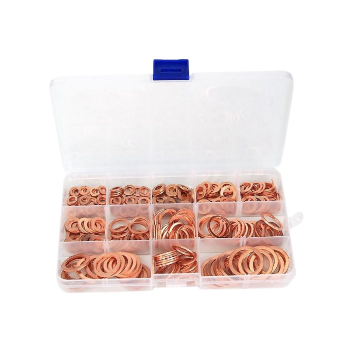 400 Piece Copper Flat Washer Ring Metric Washer Box Gasket Assortment 9 ...