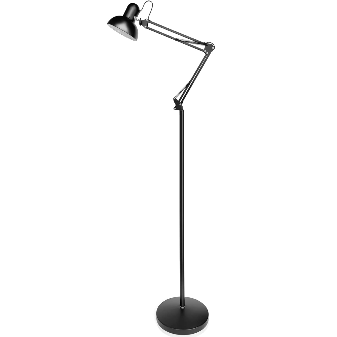 Classic Metal Floor Lamp Flexible Swing Arms Standing Lamp with Stable ...