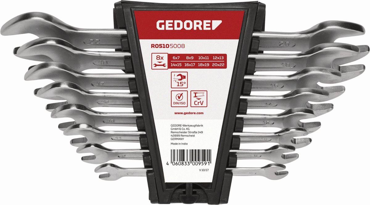 Gedore Red 8-Piece Double Open-Ended Spanner Set | Shop Today. Get it ...