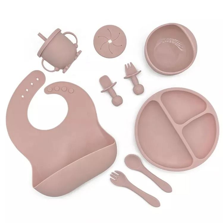10-Piece Silicone Baby Feeding Set - Pale Pink | Shop Today. Get it ...