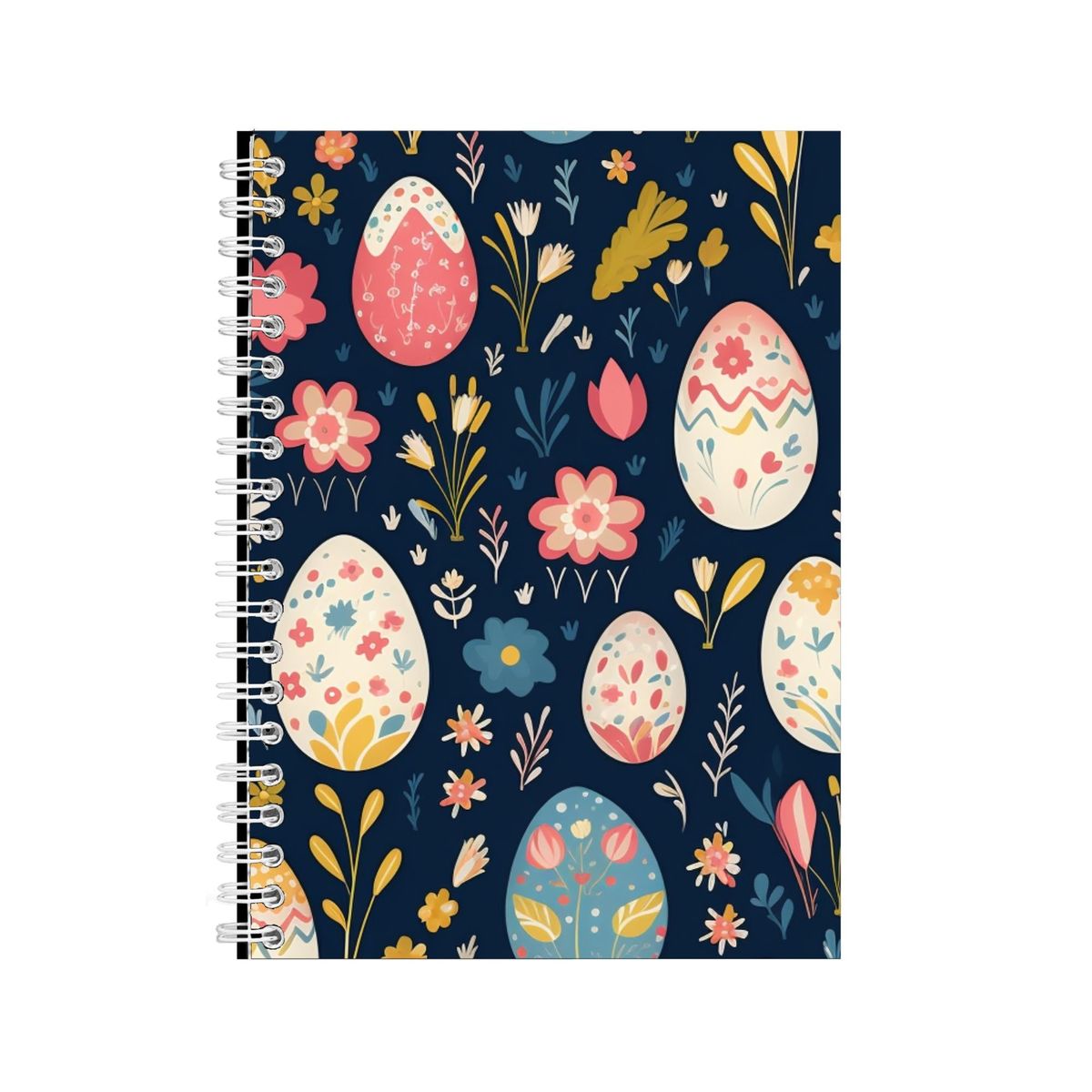 Dark Blue A5 Notebook Spiral Lined with Easter Graphic Notepad Present ...