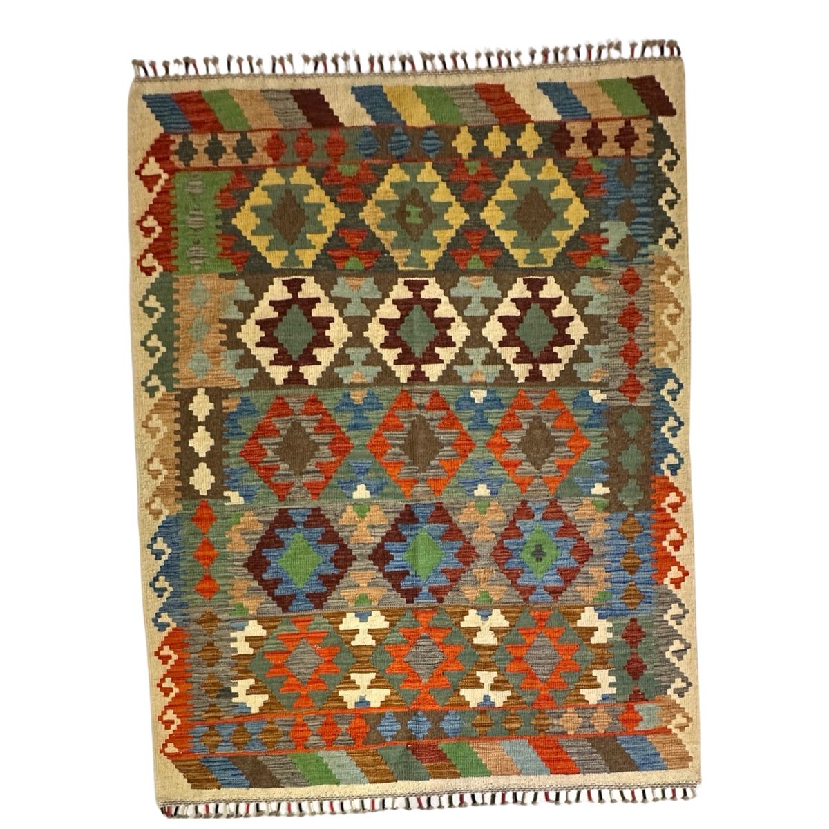 Premium Quality Hand Knotted Afghan Kilim Area Rug 192 x 148 cm | Shop ...