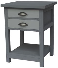 Grey 2 Drawer Bedside/Side Table/Pedestal/Nightstand Crafted from Wood ...
