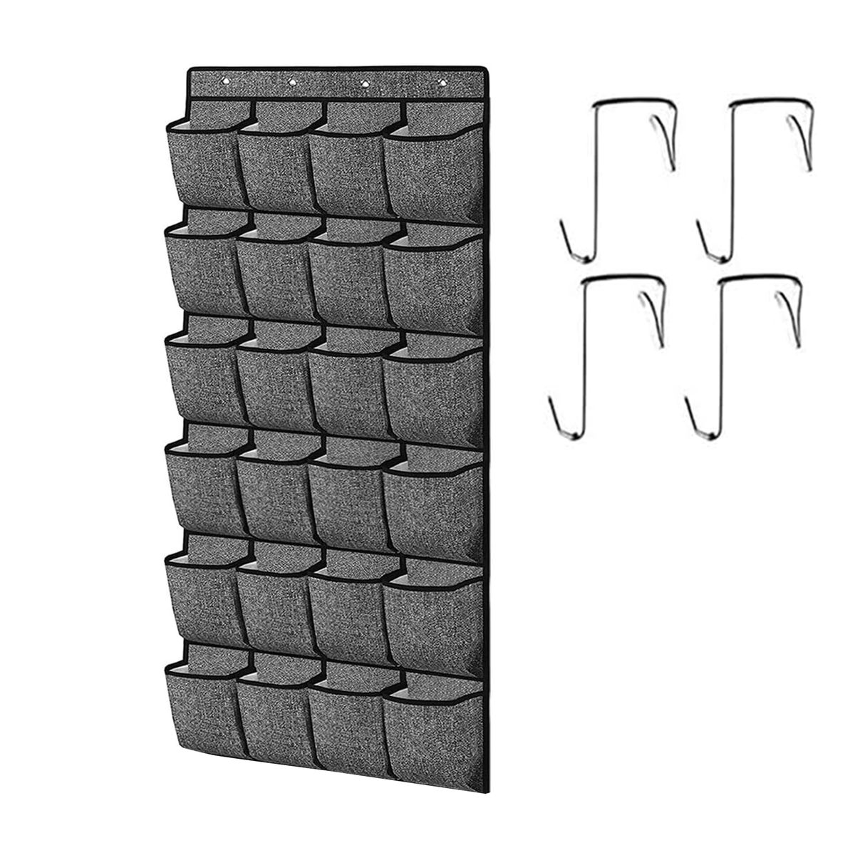 Linen Fabric 24 Pocket Organizer Hanging Large Closet Storage Rack ...