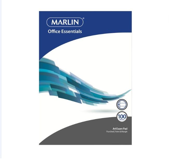 Marlin - Exam Pad A4 100 Sheets Punched Sealed, No Shrink wrap (Pack Of ...