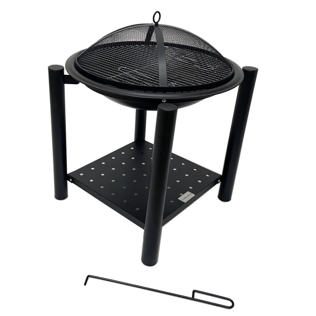 Outdoor Buddy BraaiBoss - 57cm Fire Pit & Braai Grill with Wood Rack ...