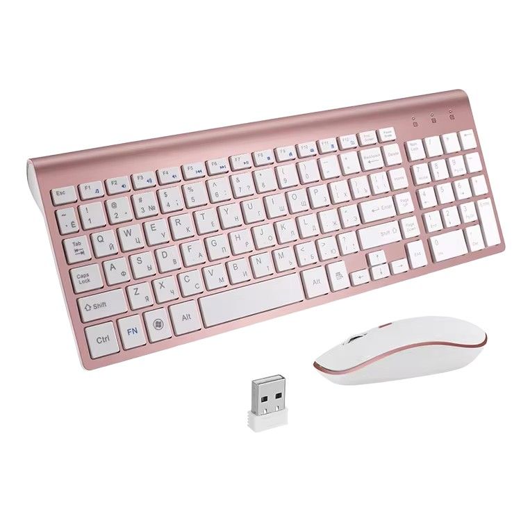 2.4G Wireless Keyboard & Mouse Set With Scissor Switch Keys - Pink ...