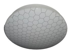 Hello Today LED Round Ceiling Light 18W-Hexagon Printed Pattern On PC ...