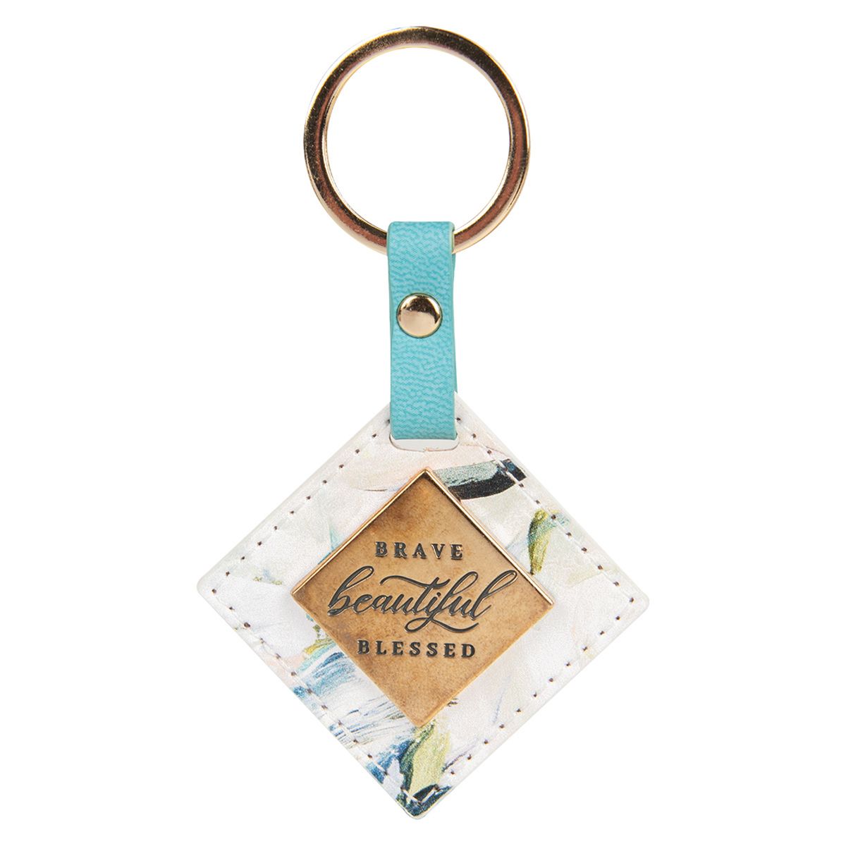 Faux Leather Key Ring - Brave Beautiful Blessed | Shop Today. Get it ...