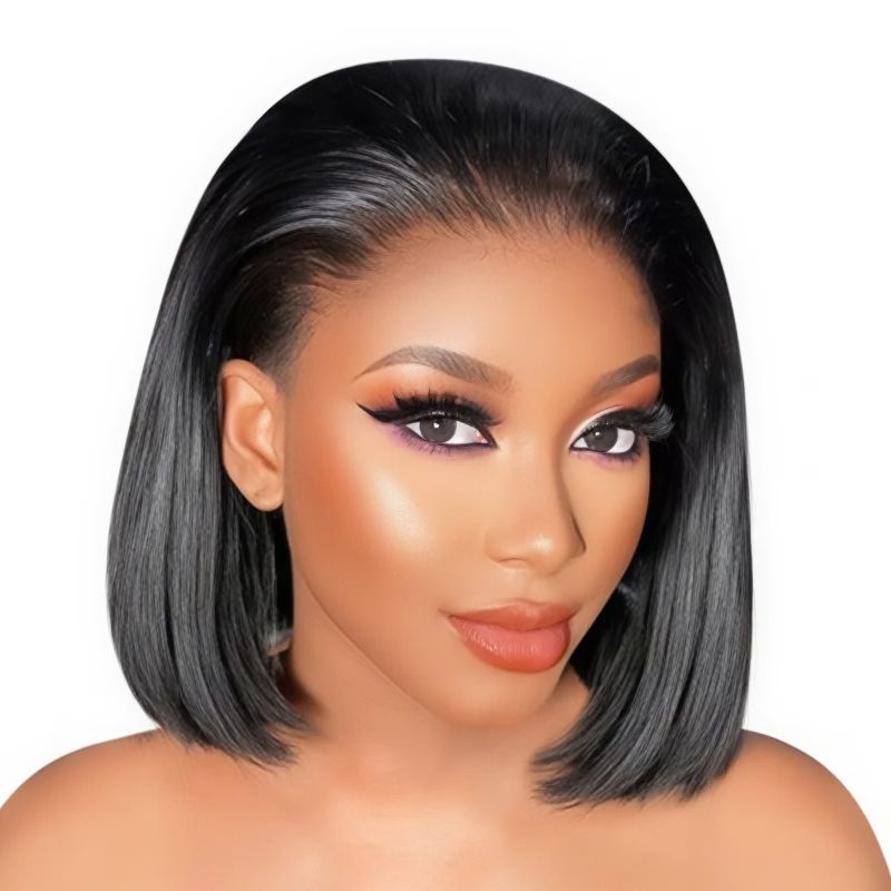 Brazilian Hair 10Inch Glueless Full Frontal Lace Wig-Goldenperfect ...
