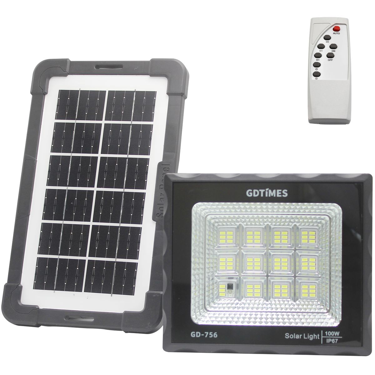 Solar Outdoor Garden Lights, 100W Remote Control Waterproof Floodlights ...