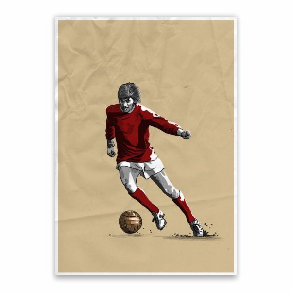 George Best Cartoon Poster - A1 | Shop Today. Get it Tomorrow ...