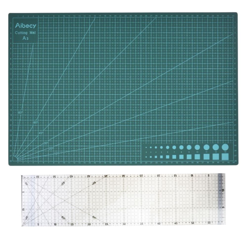 Craft Cutting Mat Pad Double-sided Self Healing with Perspex Ruler 60cm ...