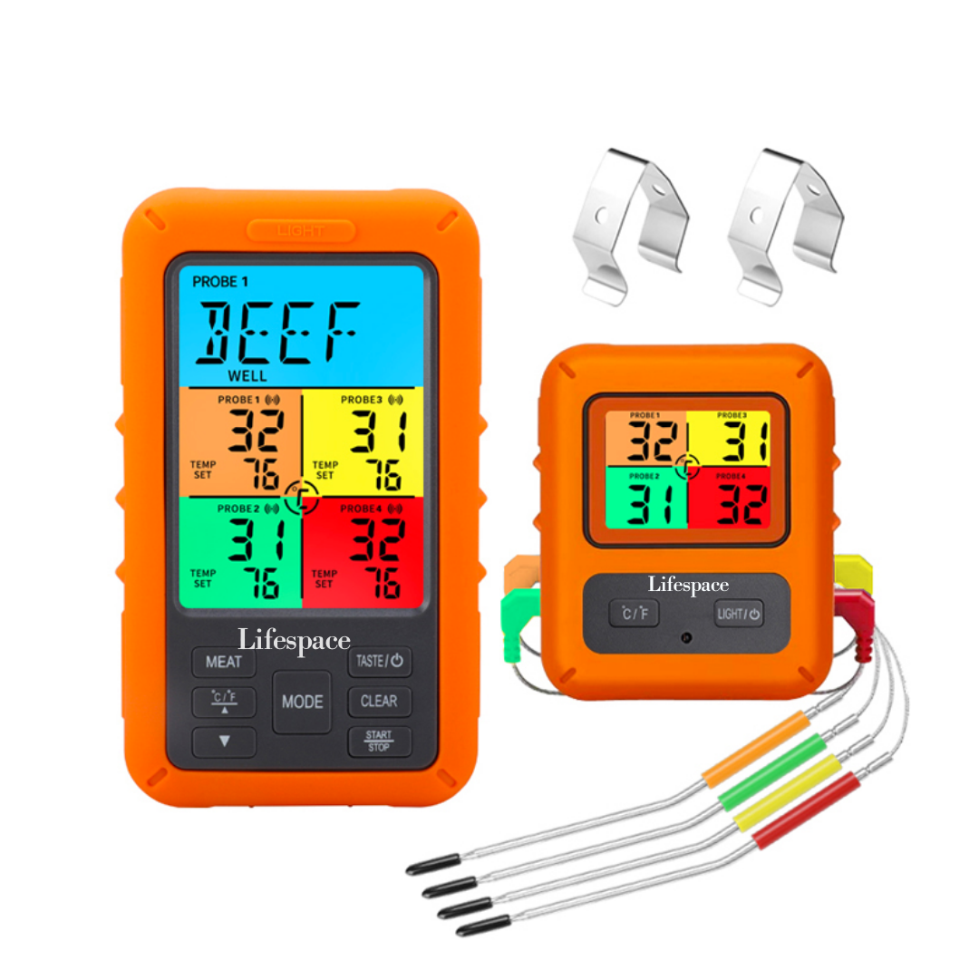 Lifespace 4 probe Wireless Thermometer - Orange | Shop Today. Get it ... Lifespace 4 probe Wireless Thermometer - Orange | Shop Today. Get it ...