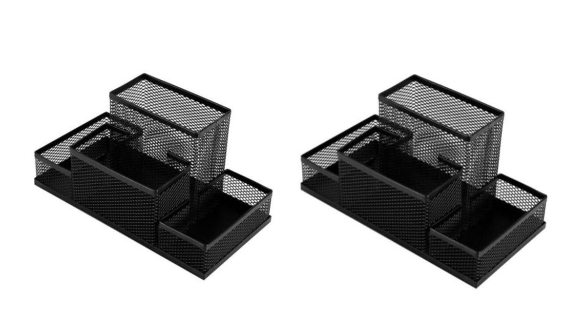 Wire Mesh 4-Part Desk Organizer - Black 2 Piece | Shop Today. Get it ...