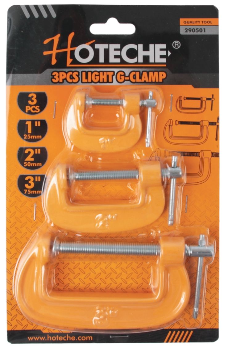 Hoteche 3 Piece Light Duty G Clamp Set | Shop Today. Get it Tomorrow ...