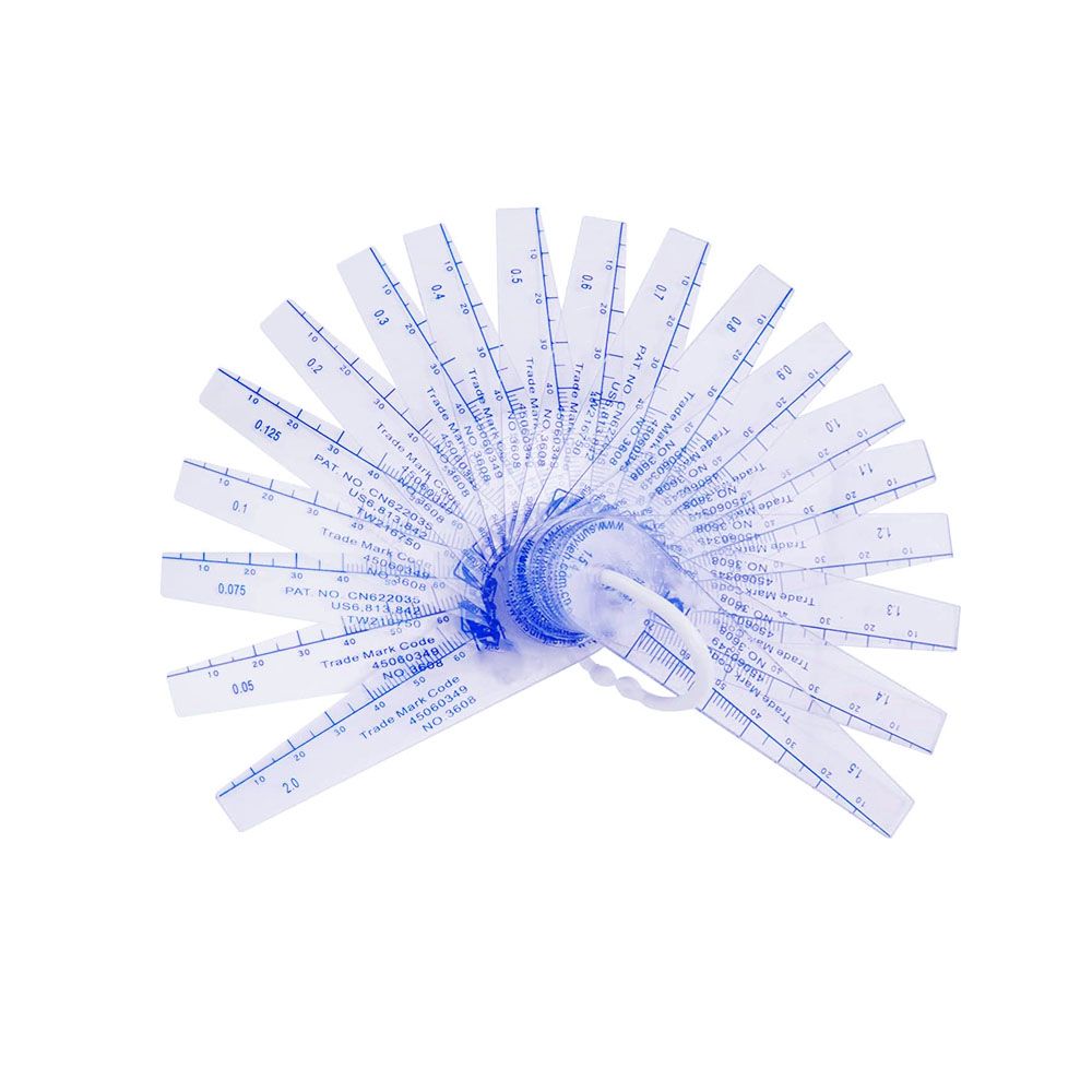 19 Leaf Plastic Feeler Gauge 0.05mm to 2mm Metric Gap Measuring Tool ...