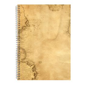 Brown Paper A4 Notebook Spiral Lined Maps Graphic Notepad Design ...